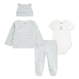 M&auml;dchen Shirt, Hose, Jacke & M&uuml;tze "HUGN 4PC SET", wei&szlig;, Gr. 2, HUGGIES BABYWEAR, bedruckt, Jersey, Obermaterial: 100% Baumwolle, KOB Set-Artikel,