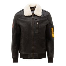 RICANO Herren Bomberjacke "Lederjacke TG-1011", braun, Gr. L, Obermaterial: 100% Lammnappaleder LANA. Futter: 100% Baumwolle CO., Jacken,