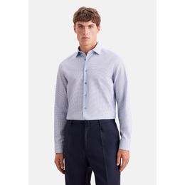 Seidensticker Herren Businesshemd "Schwarze Rose", blau, Gr. 38, bedruckt, 100% Baumwolle, Hemden, Slim 1/1 Kentkragen Druck