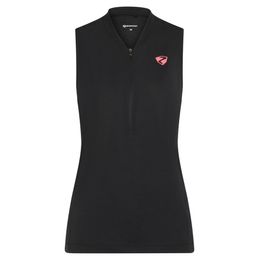 Ziener Damen Radtrikot "NIKOLETTA-Z", schwarz, Gr. 36, Obermaterial: 85% Polyester, 15% Baumwolle. Obermaterial 2: 86% Polyester, 14% Baumwolle,
