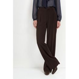 RICHROYAL Damen Bundfaltenhose, braun, Gr. 38, unifarben, Web, Obermaterial: 93% Polyester, 7% sonstige Fasern, Hosen, Regular fit mit Bundfalten