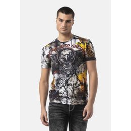 Cipo & Baxx CIPO & BAXX Herren T-Shirt "CT822", bunt, Gr. XL, bedruckt, 50% Baumwolle, 50% Polyester, Shirts, in Regular Fit