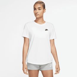 Nike Sportswear Damen T-Shirt "W NSW CLUB SS TEE", wei&szlig;, Gr. M, Jersey, Obermaterial: 100% Baumwolle, Shirts, mit leicht abgerundetem Saum, aus