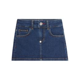 Philipp Plein Damen Minirock "Minirock", blau, Gr. 12, Obermaterial: 92% Baumwolle, 6% Elastomultiester, 2% Elasthan. Futter: 65% Polyester, 35%