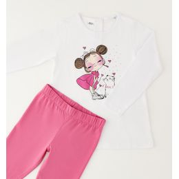 IDO M&auml;dchen Sportanzug "BABY GIRL TWO PIECES SET", pink, Gr. 104, 100% Baumwolle - 95% Baumwolle, 5% Elasthan, Sportanz&uuml;ge
