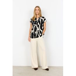 soyaconcept Damen Shirtbluse "SC-CHANISE 1", schwarz-wei&szlig;, Gr. S, gemustert, Web, Obermaterial: 100% Viskose, Blusen, aus Viskose, normale Passform,