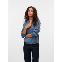 V&eacute;ro Moda VERO MODA Damen Bomberjacke "VMCOCO L/S BOMBER NOOS", blau, Gr. XL, unifarben, Web, Obermaterial: 96% Polyester, 4% Elasthan, Jacken, Materialmix