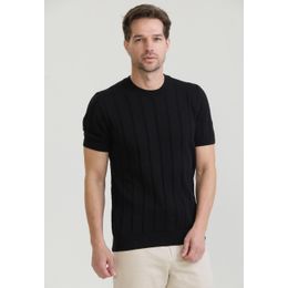 FELIX HARDY Herren T-Shirt "Strick-Tshirt Kurzarm", schwarz, Gr. XXL, 100% Baumwolle, Shirts