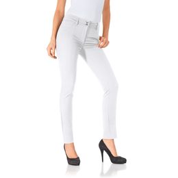 Damen R&ouml;hrenhose, wei&szlig;, Gr. 44, Rick Cardona BY HEINE, unifarben, 48% Baumwolle, 45% Polyester, 7% Elasthan, Miedereinsatz:15% Elasthan, 85%