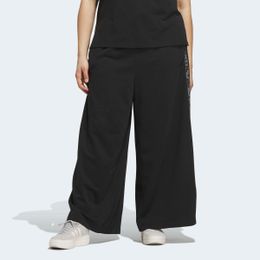 Damen Sporthose "W IN AOP FT PT", schwarz, Gr. 4X, adidas Sportswear, Obermaterial: 55% Baumwolle, 36% Polyester, 9% Viskose, Hosen, f&uuml;r Erwachsene,