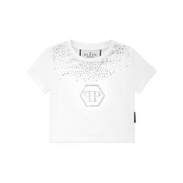 Philipp Plein Damen T-Shirt "Hexagon Verziert", wei&szlig;, Gr. 6, Obermaterial: 100% Baumwolle, Shirts