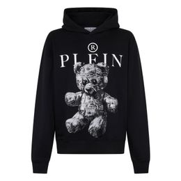 Philipp Plein Herren Sweatshirt "Teddy Mit Schmucksteinen"02, schwarz, Gr. 4XL, 100% Cotton, Sweatshirts