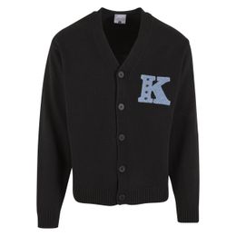 Karl Kani Herren Strickfleecejacke "Karl Kani Star K Knit Cardigan", schwarz, Gr. S, mehrfarbig, 60% Baumwolle, 40% Polyacryl, Jacken
