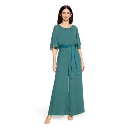 Vera Mont Damen Overall "Damen mit Bindeg&uuml;rtel", gr&uuml;n, Gr. 40, Chiffon, Obermaterial: 100% Polyester. Futter: 100% Polyester, Overalls, Design