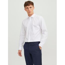 Jack & Jones JACK & JONES Herren Langarmhemd "JJJOE SHIRT LS PLAIN", wei&szlig;, Gr. XXL, unifarben, Web, Obermaterial: 65% Polyester, 35% Baumwolle, Hemden,