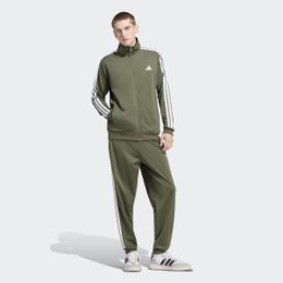 Herren Trainingsanzug "DAYREADY"olive four, wei&szlig;, Gr. S, adidas Sportswear, Obermaterial: 100% Polyester, Sportanz&uuml;ge