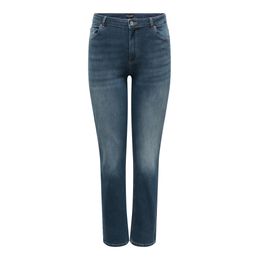 Only CARMAKOMA Damen Straight-Jeans "CARWILLY HW STRAIGHT DNM DOT529 NOOS"dunkelblau denim, Gr. 46, unifarben, Denim/Jeans, Obermaterial: 92%
