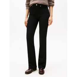 Tommy Hilfiger Damen Bootcut-Jeans "DNM BOOTCUT RW", schwarz, Gr. 27, Abriebeffekte, Denim/Jeans, Obermaterial: 98% Baumwolle, 2% Elasthan, Jeans