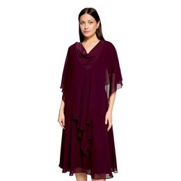 Vera Mont Damen Multifunktionstuch "Damen mit Volant", lila, festlich, Gr. M, Chiffon, Polyester, Modet&uuml;cher, Nahtf&uuml;hrung