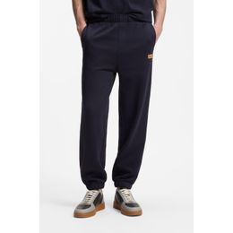 Hugo Herren Sweathose "Nevatro", blau, Gr. M, unifarben, Sweatware, Obermaterial: 100% Baumwolle, Hosen, Regular Fit, Zierhosenschlitz, elastische