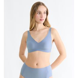 Sloggi Damen B&uuml;gelloser BH "ZERO Feel 2.0", Gr. XL, blau, Single Jersey, Obermaterial: 76% Polyamid, 24% Elasthan, BHs, atmungsaktive, herausnehmbare