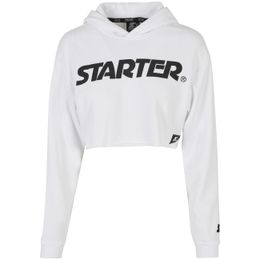 Damen Rundhalspullover "Starter Black Label Damen Ladies Starter Cropped Hoody", wei&szlig;, Gr. XL, STARTER Black Label, unifarben, 65% Baumwolle, 35%