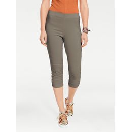 Heine Damen Caprihose, gr&uuml;n, Gr. 40, unifarben, 70% Viskose, 25% Polyamid, 5% Elasthan, Hosen