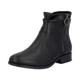 Rieker Damen Stiefelette, Gr. 37, schwarz, Lederimitat, unifarben, Schuhe, Boots, Blockabsatz, mit Innenrei&szlig;verschluss