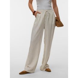 V&eacute;ro Moda VERO MODA Damen Schlupfhose "VMROSIE MW WIDE PANT NOOS"gardenia stripes:schwarz pinstripes, Gr. M, gestreift, Web, Obermaterial: 85% Viskose, 15%