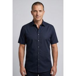 OLYMP Herren Kurzarmhemd "Level Five body fit", blau, Gr. 46, Web, Obermaterial: 97% Baumwolle, 3% Elastolefin, Hemden, klassisch, unifarben