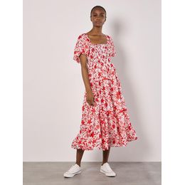 Apricot Damen Midikleid "Florales Sommerkleid", beige, Gr. 40, gebl&uuml;mt, Obermaterial: 70% Viskose CV. 30% Polyester PES., Kleider, mit Puff&auml;rmeln