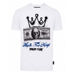 Philipp Plein Herren T-Shirt "Kurzarm-Rundhals-T-Shirt", wei&szlig;, Gr. S, Stoff: 100% Baumwolle, Shirts