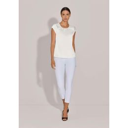 Madeleine Mode MADELEINE Damen Shirtbluse "Blusenshirt Elegante Satinbluse in A-Linie", wei&szlig;, Modern, Gr. 46, Obermaterial: 100% Polyester PES., Blusen