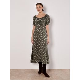 Apricot Damen Maxikleid "Gebl&uuml;mtes Maxikleid", gr&uuml;n, Gr. 34, gebl&uuml;mt, gewebt, Obermaterial: 100% Viskose CV., Kleider, mit Puffarmen