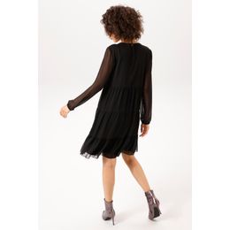 Aniston CASUAL Damen Tunikakleidschwarz, Gr. 46, unifarben, Chiffon, Obermaterial: 100% Polyester. Futter: 100% Polyester, Kleider, aus zartem