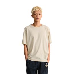 Marc O'Polo Herren T-Shirt "mit Rollkante am Ausschnitt", beige, Basic, Gr. M, MARC O'POLO DENIM, unifarben, Obermaterial: 100% Baumwolle, Shirts