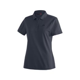 Maier Sports Damen Poloshirt "Ulrike", blau, Gr. 34, 100% Polyester, Shirts, Damen Polo kurzarm, leichtes Shirt, Funktionsshirt mit Kragen, Reg Fit