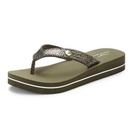 Venice Beach Damen Badezehentrenner "Sandale, Badeschuh, Badelatsche, Flip Flop, Badeschlappe, Pantolette", Gr. 39, gr&uuml;n, Obermaterial: 100%