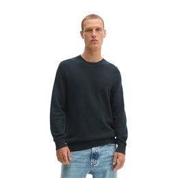 Marc O'Polo MARC O'POLO Herren Rundhalspullover "mit smarter Querrippe", schwarz, Gr. XL, unifarben, Obermaterial: 100% Baumwolle, Pullover
