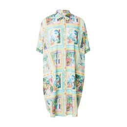 EMILY VAN DEN BERGH Kleid Damen Gr&ouml;&szlig;e 40/42 himmelblau / gelb / gr&uuml;n / hellpink Sommerkleid