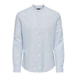 Only & Sons Only & Sons Button Up Shirt 'Caiden' male size M Light blue / White