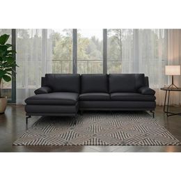 Mid.you Ecksofa, Schwarz, Leder, Echtleder, B&uuml;ffelleder, 248x158 cm, Wohnzimmer, Sofas & Couches, Sofas, Ledersofas