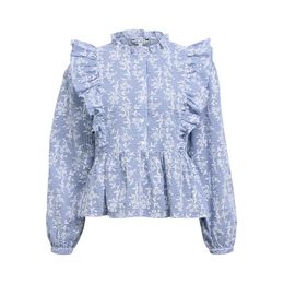Object Bluse 'OBJCIARA' Damen Gr&ouml;&szlig;e M blau / wei&szlig;