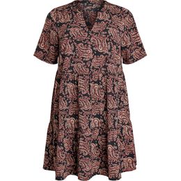 ZIZZI Kleid 'Vanni' Damen Gr&ouml;&szlig;e 46/48 creme / braun / schwarz Sommerkleid