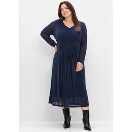 sheego Damen Abendkleid mit Effektgarn, Saphir, Gr&ouml;&szlig;e 40