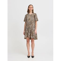 B.Young Kleid 'Icat' Damen Gr&ouml;&szlig;e 56 beige / schwarz Sommerkleid