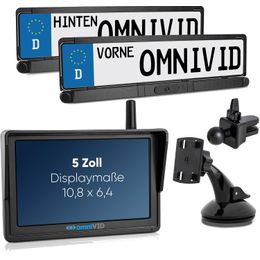 omniVID Solar6 DUO kabelloses Solar-R&uuml;ckfahrvideosystem mit 2 Kameras und 5-Zoll-Monitor - R&uuml;ckfahrkameras & R&uuml;ckfahrsysteme