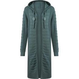 CR&Eacute;ATION L Damen Longstrickjacke im Strukturmuster-Mix jade Gr&ouml;&szlig;e 36