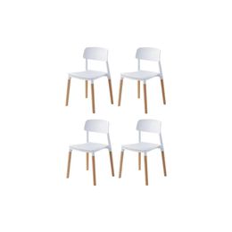 M&ouml;bel Kraft Stuhl 4er-Set wei&szlig; Ma&szlig;e (cm): B: 45 H: 75 &raquo; M&ouml;bel Kraft