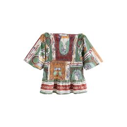 next Bluse Damen Gr&ouml;&szlig;e XL blau / braun / gr&uuml;n / wei&szlig;